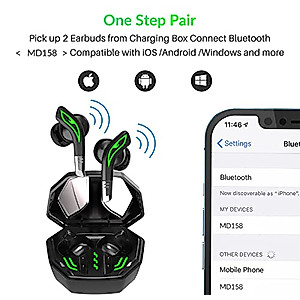 X-nego TWS Wireless Earbuds, Touch Control Bluetooth Headphones Built-in Mic, Waterproof in-Ear Stereo Earphones Deep Bass Headset with Wireless Charging Case for Sport and Work (Silver)