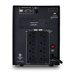 CyberPower PR1500LCD Smart App Sinewave UPS System, 1500VA/1500W, 8 Outlets, AVR, Mini-Tower
