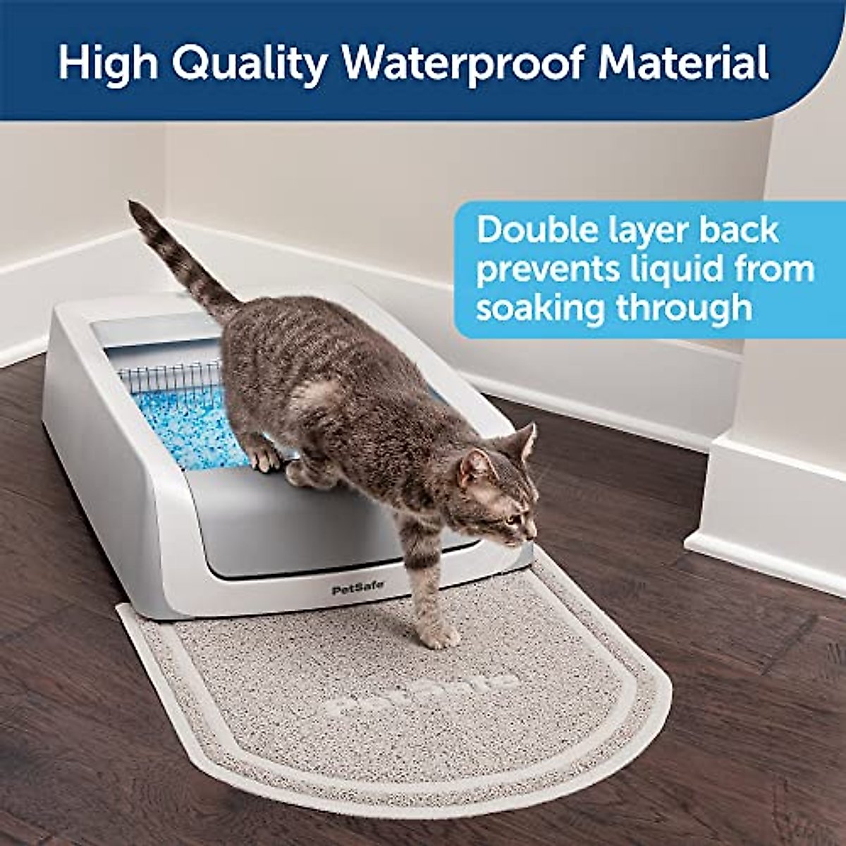 PetSafe Anti-Tracking Litter Mat - Traps Crystal and Clay Clumping Cat Litter - Durable Mesh Material - Easy to Clean Mat - Compatible with All Cat Litter Boxes - Small Size