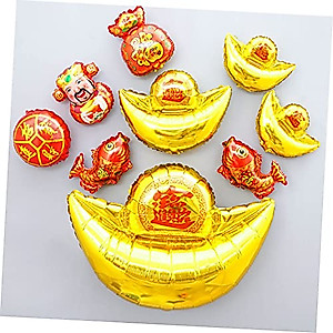 ibasenice 24 pcs 2021 Spring Festival Balloons lantern decor foil balloons garland decor Chinese New Year party wall decoration red ballons ox year balloons Chinese Style Balloon Party Decor