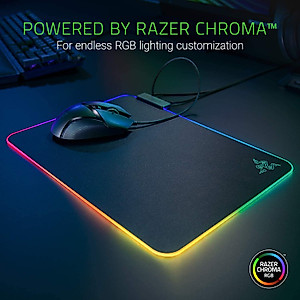 Razer Firefly V2 - Gaming Mouse Pad (Gaming Mouse Mat, Micro-Textured Surface, Cable Holder, RGB Chroma Lighting) Black
