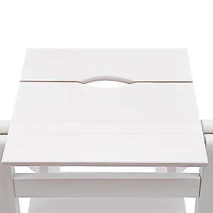 BANLICALI Chair Ladder, 3-Step Ladder Folding Step Stool Ladder Chair, White Pinewood Kitchen Step Stool Counter Chair for Kitchen, Bedroom, Living Room, Warehouse Load 100kg/ 220.46 lbs