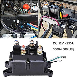 ALAVENTE Solenoid Relay Contactor Electric Winch 12V 250A Rocker Switch Thumb for Jeep UTV Pickup Truck 4x4, ATV Winch Solenoid Relay Contactor Switch