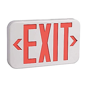 AmazonCommercial LED Emergency Exit Sign, UL Certified, 1-Pack, Double Face Exit with Battery Backup