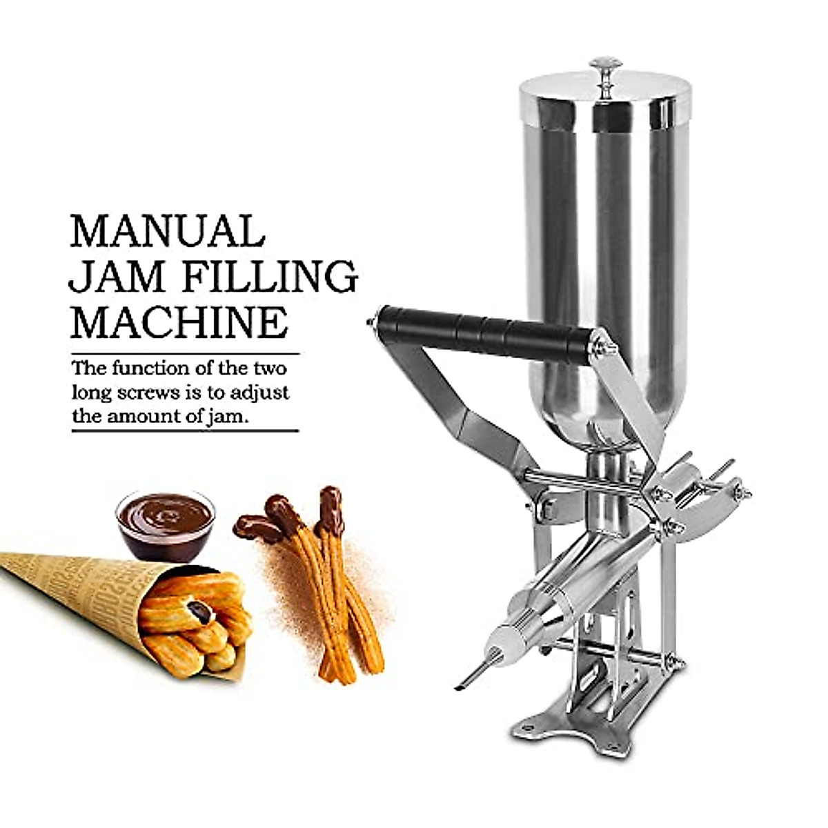 4.5L Manual Jam Filling Machine, Vertical Donuts Filler, Commercial Paste Liquid Churro Cream Fillers for Restaurants, Bakery, CE/FCC