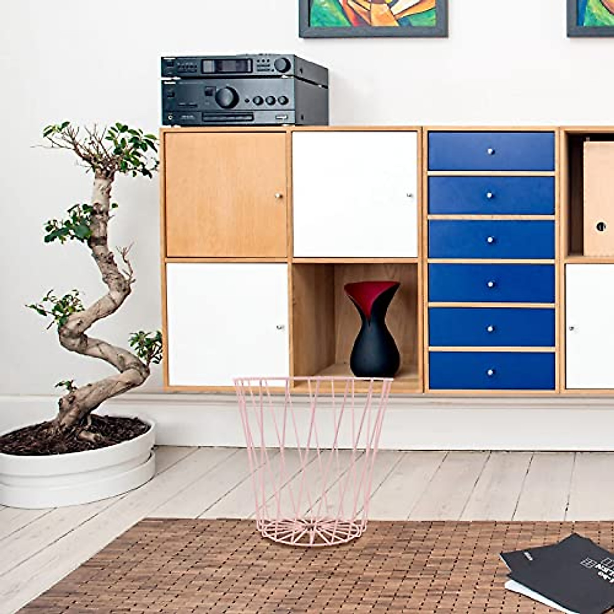 Cabilock Entryway Decor Metal Waste Container Iron Wire Umbrella Storage Holder Stand Kitchen Trash Waste Can Round Trash Bin for Office Room Bathroom Living Room Home Office Decor