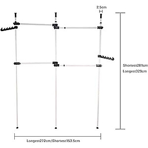 Estink Garment Hanger,4 Poles Adjustable Home Garment Hanger and Clothes Rack for Simple Closet Wardrobe