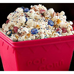 Microwave Popcorn Popper | Replaces Microwave Popcorn Bags | Healthy Air Popped Popcorn - No Oil Needed | BPA Free Premium European Grade Silicone Popcorn Maker by Cestari Kitchen (Red Makes 8 cups)