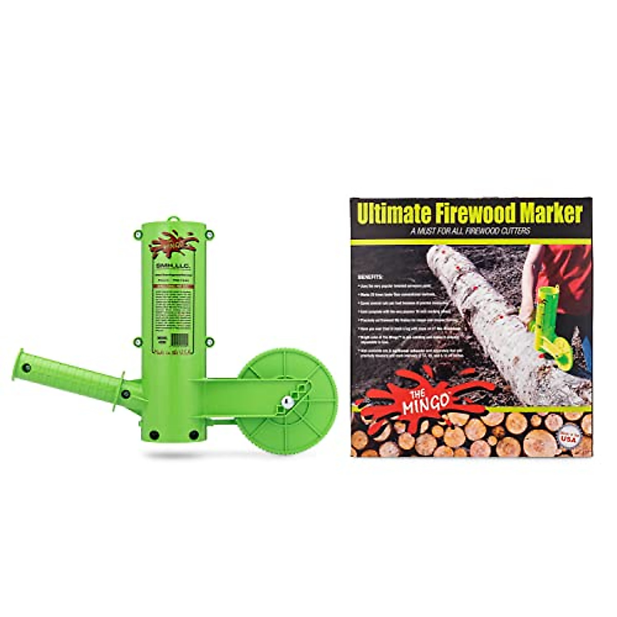 Mingo Marker Firewood Bundle - Chainsaw accessories - Firewood Measuring Tool - Log Holder for Cutting Firewood - Logging Tools and Equipment - Includes 14" 16" and 18" Wheel Marker and Extra Trigger