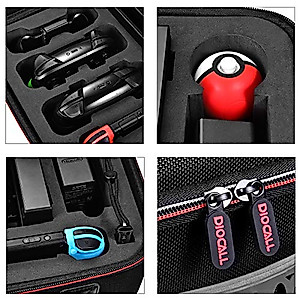 Diocall Deluxe Carrying Case Compatible with Nintendo Switch and Switch OLED 2021, Travel Bag Fit Switch Pro Controller