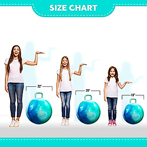 EVERICH TOY Hopper Ball, Bouncing Ball for Kids, 22 Inches Jumping Ball Hoppity Hop Ball Toys, Bouncing Ball with Handle for Boys and Girls Gifts