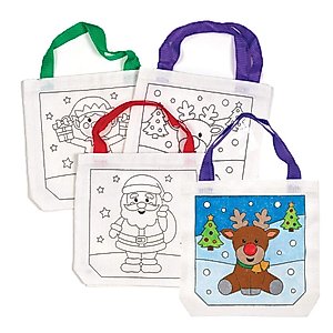 Baker Ross Ltd Christmas color In Fabric Bags, Festive Arts and Crafts (Pack of 3)