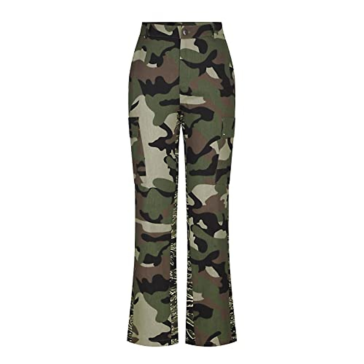Women's Cargo Camouflage Pants Camo Straight Leg Pants with Pockets Combat Military Trousers for 2023 Fall