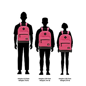 DICKIES Signature Lightweight Backpack for School Classic Logo Water Resistant Casual Daypack for Travel Fits 15.6 Inch Notebook (Pink)