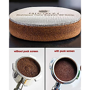 MIGOOZI 58.5mm Puck Screen with Stand - Reusable 316L Stainless Steel Filter Screen Compatible with Espresso Machine 58mm Portafilter Basket - Can Keeping Shower Screen Clean (58.5mm)