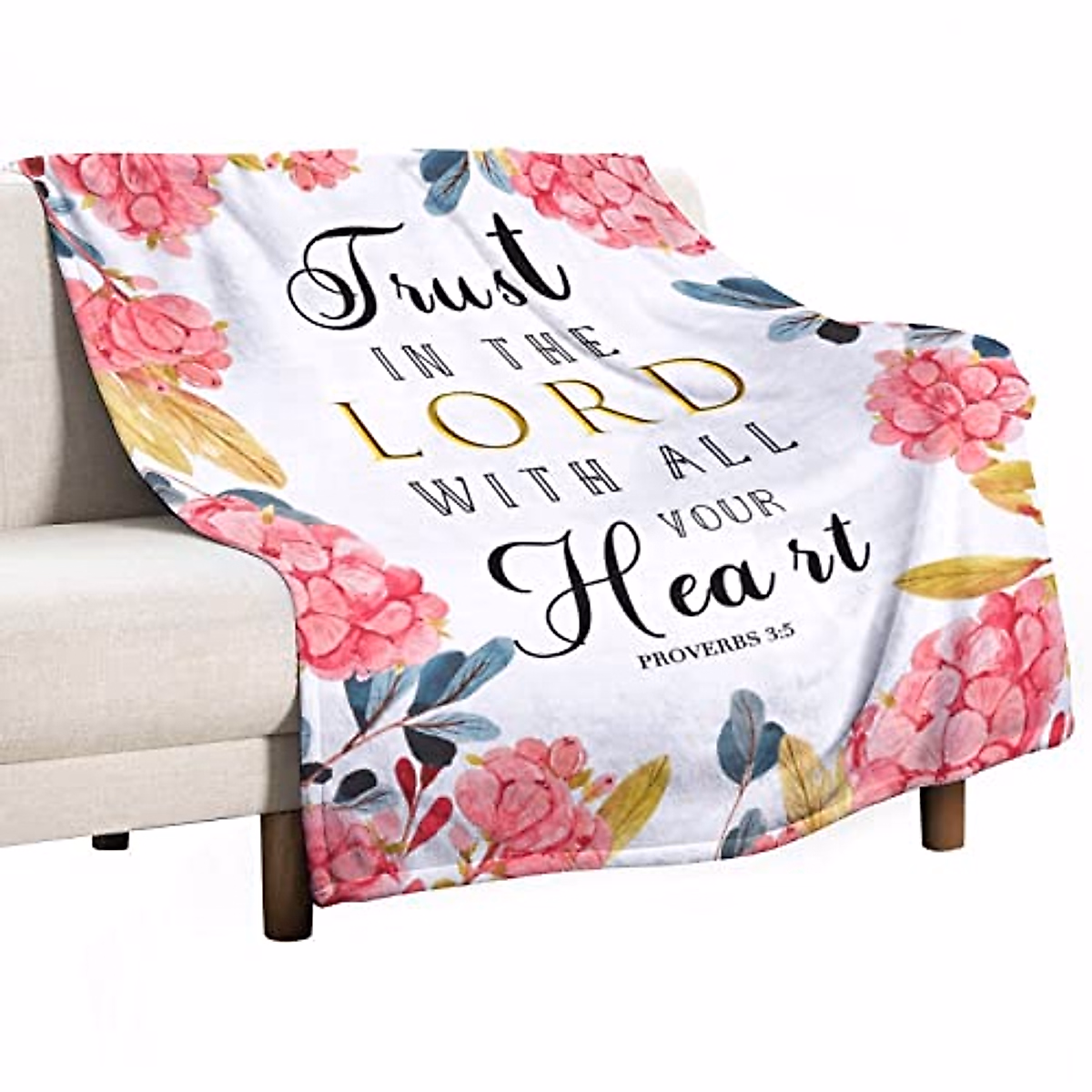 COMCAUF Scripture Blanket Spiritual Gifts for Christian Women Religious Throw Blanket with Bible Verse Healing Blanket with Inspirational Thoughts and Prayers Gift for Women Men 50"x40"