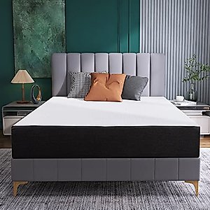 King Size Mattress,12 Inch Bamboo Charcoal Cooling Gel Memory Foam Mattress in a Box,Medium-Firm Mattress Made in USA,Pressure Relief & Temperature Regulation,Fiberglass-Free,CertiPUR-US Certified