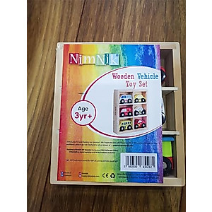 NIMNIK Wooden Cars for Toddlers Bus Engine Emergency Vehicles | Small Cars, Mini Transportation Vehicles | Educational Toy for Early Learning for 3-10 Year Olds