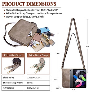 Caitina Crossbody Purses for Women Trendy Vegan Leather Crossbody Handbags with 2 Adjustable Strap Women's Shoulder Handbags