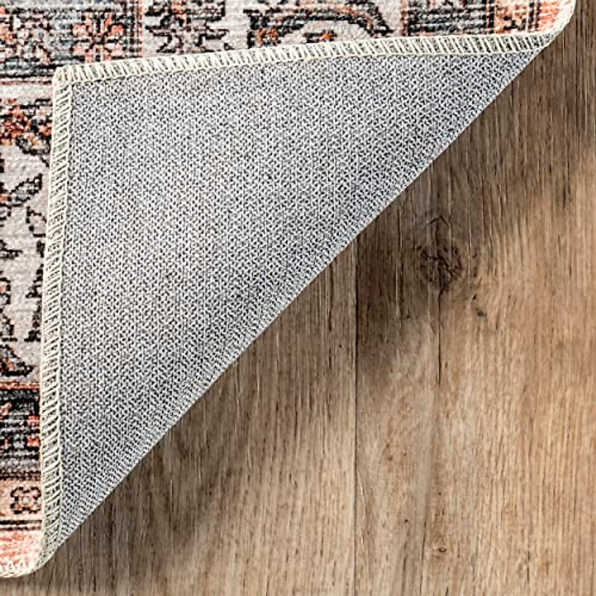 nuLOOM CIA Floral Stain-Resistant Machine Washable Area Rug, 8x10, Pink