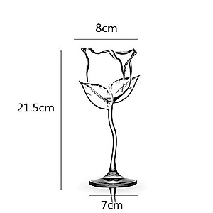 2 Pack Rose Wine Glasses Creative Wine Goblet for Mothers Day Gifts Party Dinner Wedding Festival Wine Cocktail Glass