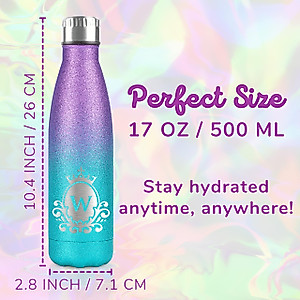 Personalized Water Bottles for Girls, Girly Gifts for Teens, Tweens, Women on Birthday, Christmas, Cute Insulated Bottles With No Straw for School, S