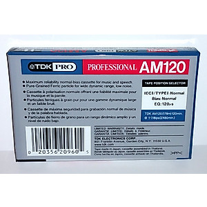 TDK Pro Professional AM120 Acoustic Master IEC I/Type I Normal Position Pure Grained Ferric Oxide Audio Cassette Tapes - Box of 10