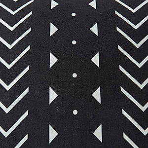 Nestinco Set of 2 Black Pillow Covers 22 x 22 inches Boho Tribal Polyester Blend Square Decorative Throw Pillow Covers for Sofa Couch Bed Decor