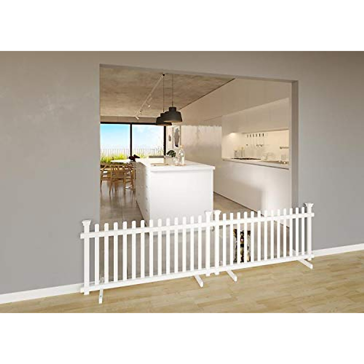 Zippity Outdoor 22in H x 44in W White Vinyl Portable Puppy Dog Fence Kit ZP19055 (2 Pack)