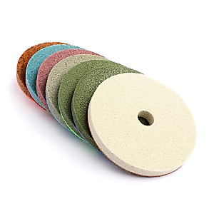 Z-LION 5" Diamond Polishing Pads for Granite Marble Stone Clean (7 Pcs Set)