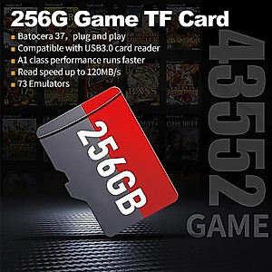 256G Retro Games Card for Steam Deck/Win 600, 43552 Retro Games and 73 Emulator Console Plug and Play, Batocera 37 Game System, DIY Your Retro Game Console (256G)