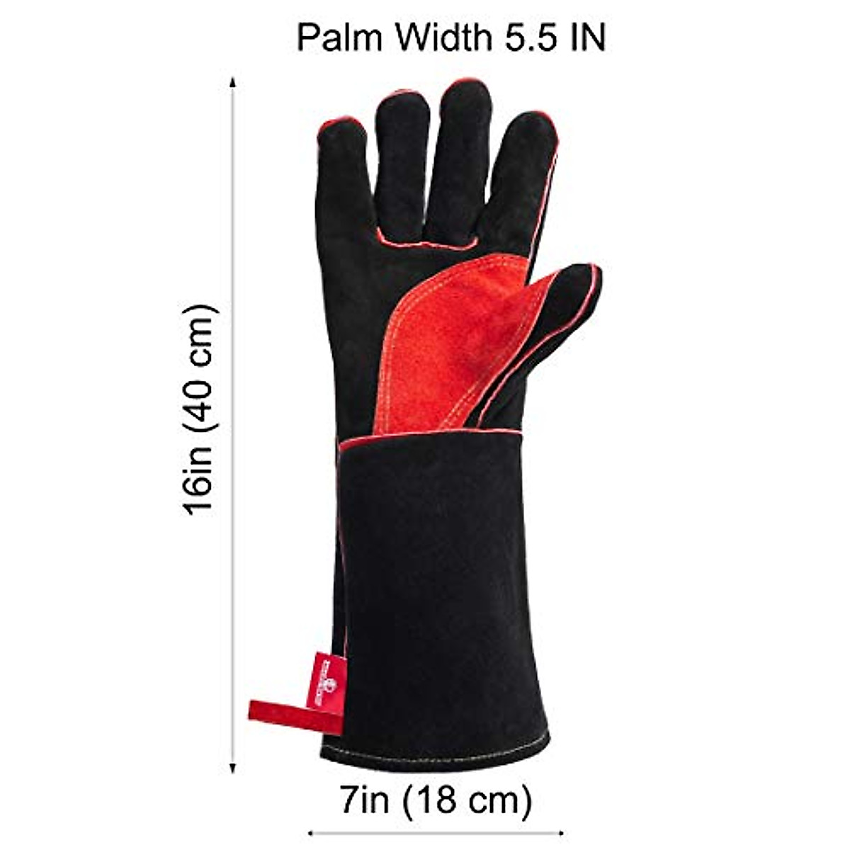 HereToGear Welding Gloves - 16IN - Large to XL Size - Fireproof and Heat Resistant - Great for Fireplaces, Fire Pits, Wood Stoves or Blacksmith Tools