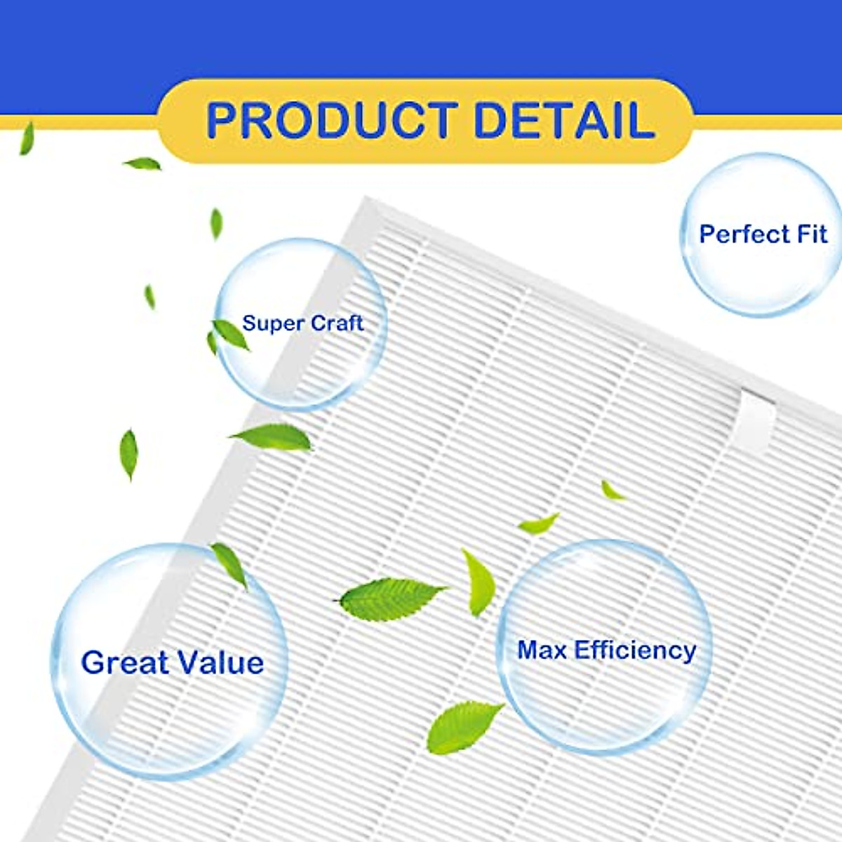 C545 True HEPA Replacement Filter S Compatible with Winix C545, B151, P150, 9300 Air Cleaner Purifier, Replaces Winix Filter S 1712-0096-00 and 2522-0058-00, 4 Pack H13 Filters