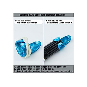 Thumb Finger Picks Plectrum With Plastic Picks Case, 1 Dozen (3 Pairs) SUNLP Celluloid Guitar thumb finger picks Mandolin Banjo thumb finger picks and Free 8pcs 0.46mm Guitar Picks (Mix Color)