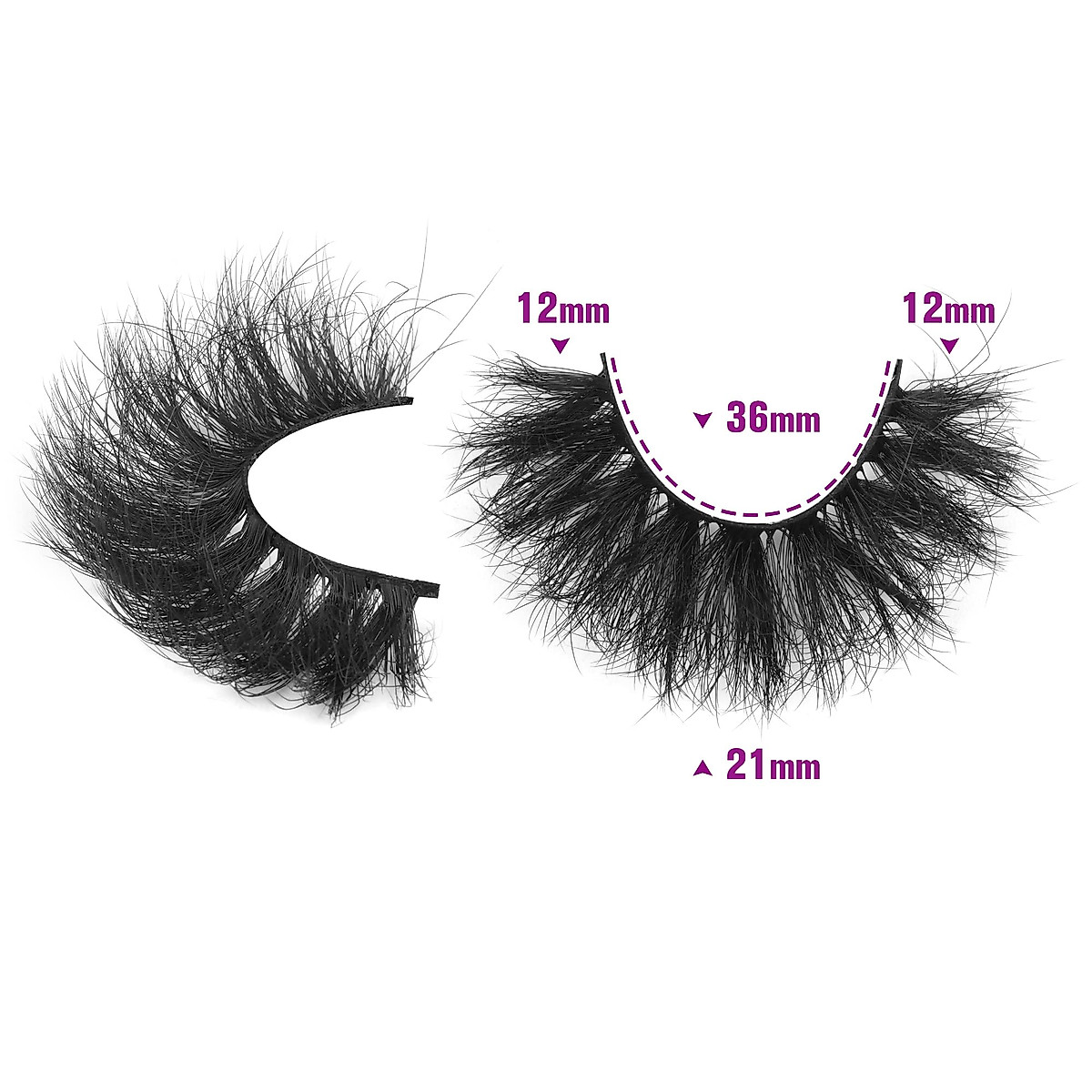 Mink Lashes Fluffy Eyelashes Mink Wispy Dramatic False Eyelashes Thick Volume 6D Effect Lashes C Curl 20MM Long Fake Eyelashes Pack by PHKERATA, 7 Pairs
