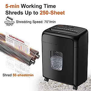 Bonsaii Shredder for Home Office, Micro Cut Paper and Credit Card Shredder, 8 Sheet Paper Shredder with 4 Gallons Transparent Window, Black (C206-D)