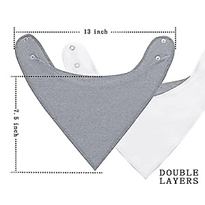 Baby Bibs Bandana Drool Bibs 10 Pack for Infant, Boys, Girls, Unisex 100% Cotton Drooling Bibs Soft and Absorbent (Blue and brown)