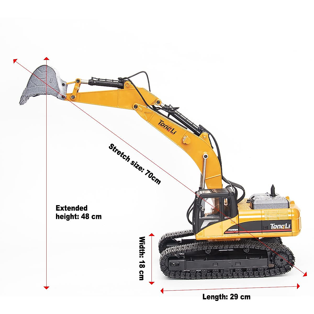 Huina RC Excavator for adults1580 Hobby Remote Control V4 Full Metal RC Excavator Adult huina 580 Construction Vehicle Professional Remote Control Tractor (Default)