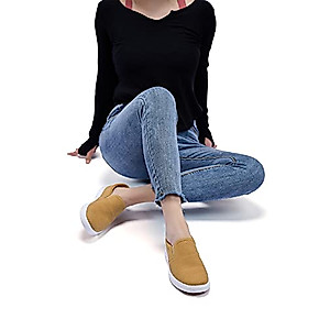 poemlady Women's Slip on Loafer Shoes- Low Top Casual Walking Fashion Sneakers Non-Slip Skate Shoes