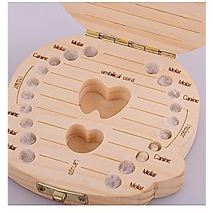 Anbaby Cute Personality Baby Teeth Box Save Wooden Boxes Deciduous Souvenir Box (Boy)