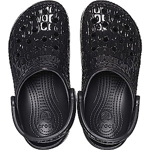 Crocs Unisex-Adult Classic Crocskin Clogs, Black Metallic, 10 Women/8 Men