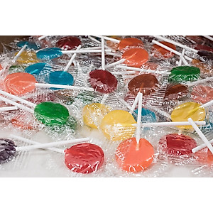 Assorted Lollipops Fruit Candy - Box of 5 lb Assorted Colors Bulk Box of Yummy Fruity Assorted Lolli pop Bulk Individually Wrapped