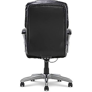 Elle Decor Anniston Wellness by Design Mid Office AIR Lumbar Technology, Ergonomic Computer Chair with Lower Back Support, Bonded Leather, Black