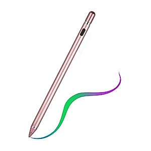 Stylus Pens for Touch Screens,Active Stylus Compatible for Apple iPad,Rechargeable 1.5mm Fine Point Smart Pencil Digital Compatible iPad and Most Tablet,for Drawing and Handwriting (Pink)