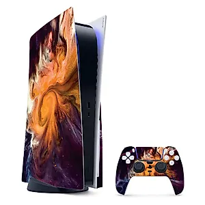 MightySkins Gaming Skin for PS5 / Playstation 5 Bundle - Swirl Galaxy | Protective Viny wrap | Easy to Apply and Change Style | Made in The USA