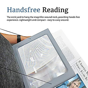 3X Large Full Page Magnifier with 12 LED Lights[Provide Evenly Lit Viewing Area], Foldable Flip-Out Legs, Dual Power Supply Modes- Ideal for Hands Free Reading, Low Vision, Seniors with Aging Eyes