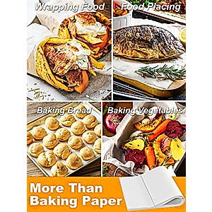 SMARTAKE 200 Pcs Parchment Paper Baking Sheets, 12x16 Inch Non-Stick Precut Baking Parchment, Suitable for Baking Grilling Air Fryer Steaming Bread Cup Cake Cookie and More (White)
