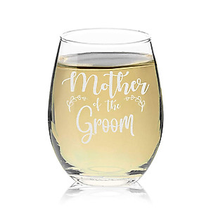 Veracco Mother Of The Groom Birthday Gifts For Her Grandma Stepmom From Daughter Son Wine Lover Party Favor Laser Engraved Double Wall Insulated Tumbler with Splash Proof Lid (Clear, Glass)