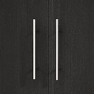 AIEGLE 2 Doors Wardrobe Armoire with Drawer, Freestanding Armoire Wardrobe Closet with Hanging Rod, Bedroom Wood Clothes Storage Cabinet Organizer in Black(31.5" W x 18.9" D x 66.9" H)