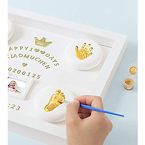 Nifyto Baby Handprint Footprint Ornament Keepsake Kit, Baby Nursery Memory Art Kit, Xmas Gifts, Precious Moment for Newborn,Baby Boy/Girl, Personalized Baby Prints(White)…